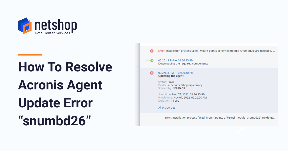 How To Resolve Acronis Agent error related to “snumbd26” kernel module on Linux Plesk/cPanel ...