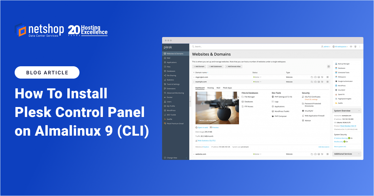 How To Install Plesk Control Panel on Almalinux 9 using the CLI method · NetShop ISP